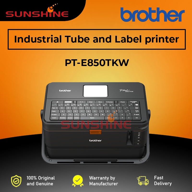 Brother PT-E850TKW Industrial PVC Portable Label Maker Tube Heat Shrink ...