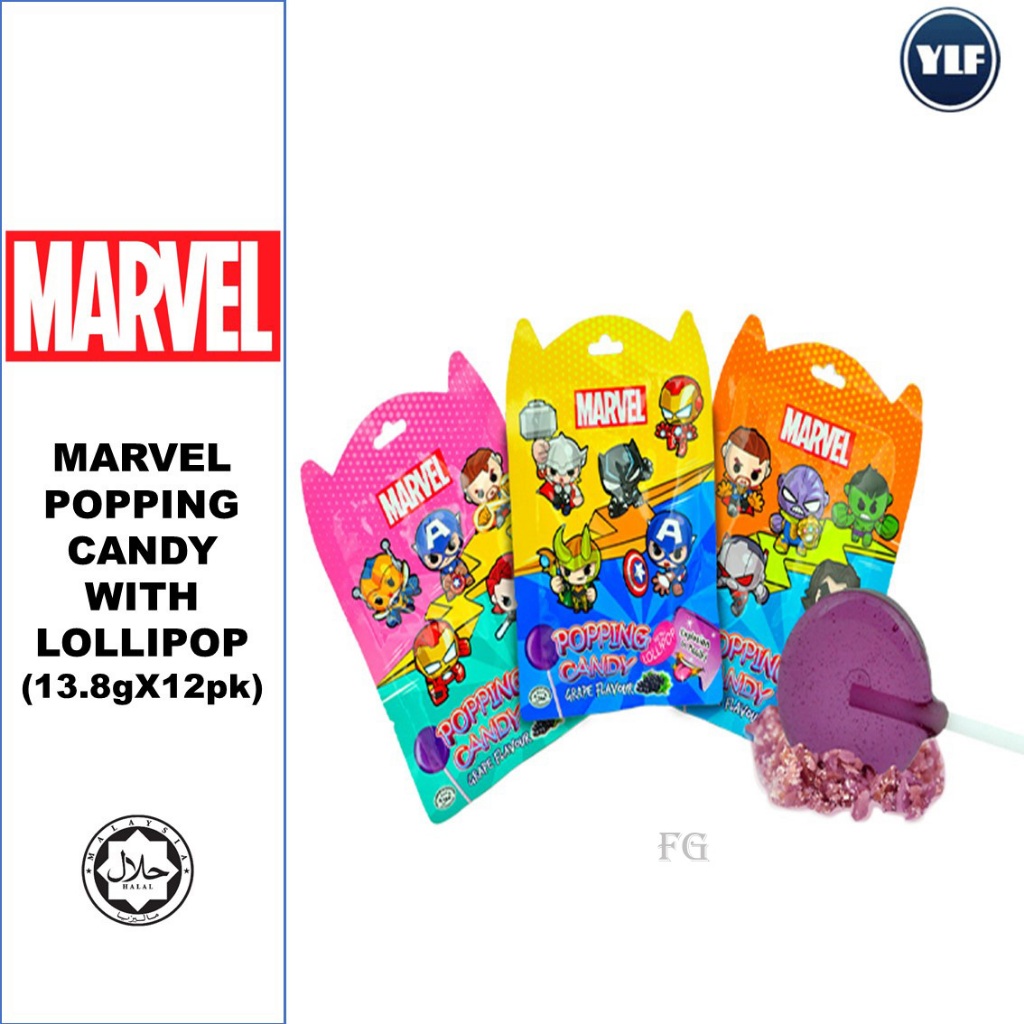 YLF MARVEL POPPING CANDY WITH LOLLIPOP (13.8g) | Shopee Malaysia