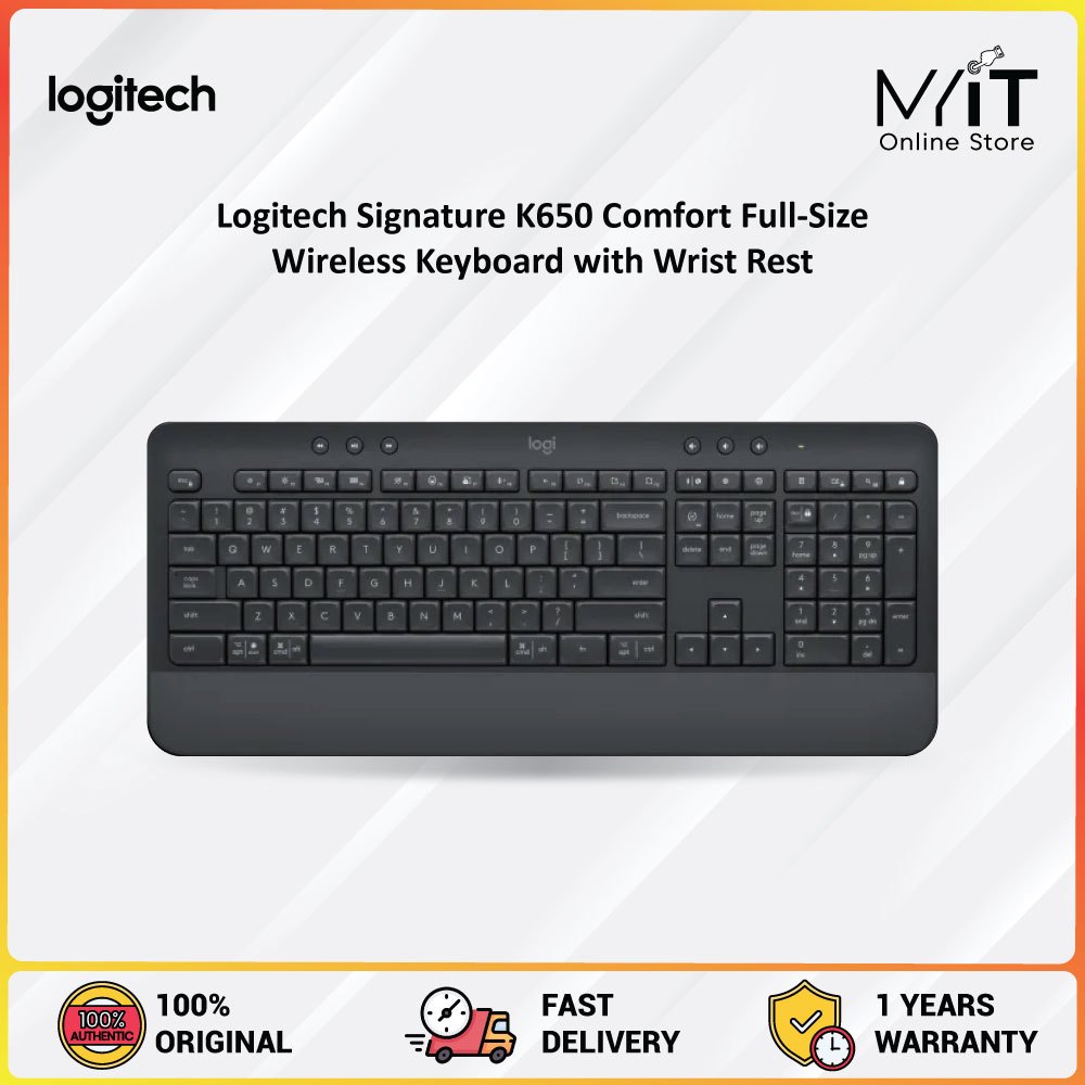 Logitech Signature K650 Comfort Full-Size Wireless Keyboard with Wrist ...