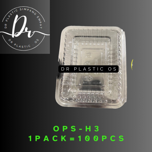 Benxon OPS H3 Plastic Tray Bakery Disposable Plastic Clear Food Box ...