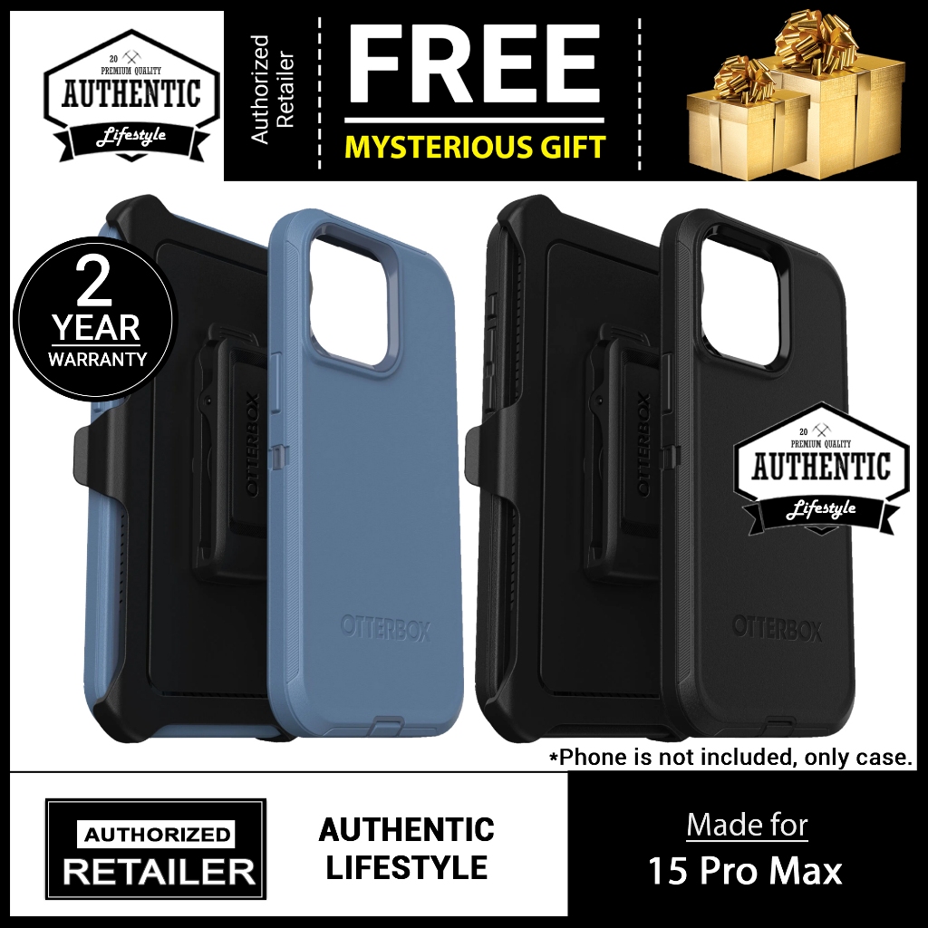 [ 15 Pro Max ] Otterbox Defender Series with Holster Clips | Shopee ...