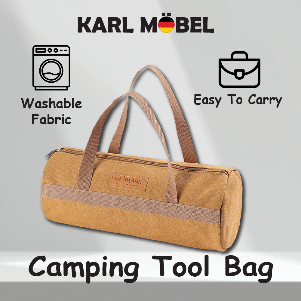 Camping Tools Big Bag Capacity Storage Outdoor Cylinder ToolKit Canvas ...