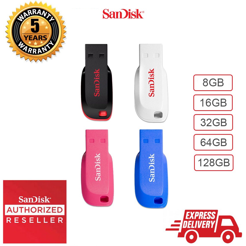 [Pendrive SanDisk 16GB/32GB/64GB/128GB/256GB Cruzer Blade] CZ50 USB 2.0 ...