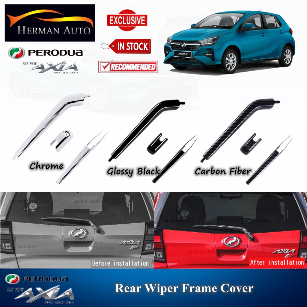 HermanAuto Perodua New Axia 2023 Car Rear Wiper Frame Cover Garnish ...
