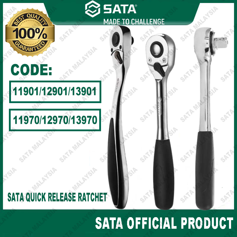SATA Quick Release Ratchet 1/4 3/8 1/2 Offset Ratchet Car Repair Tools ...