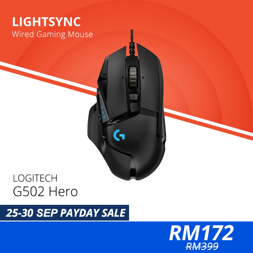 Logitech G502 HERO Wired | Shopee Malaysia