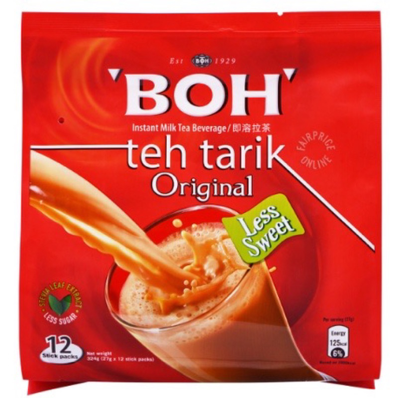 Boh Teh Tarik Original 3 in 1 (Kurang Manis) 12 Paket | Shopee Malaysia