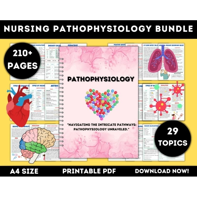 Pathophysiology Study Guide 210 Pages Bundle | Pathophysiology Notes ...
