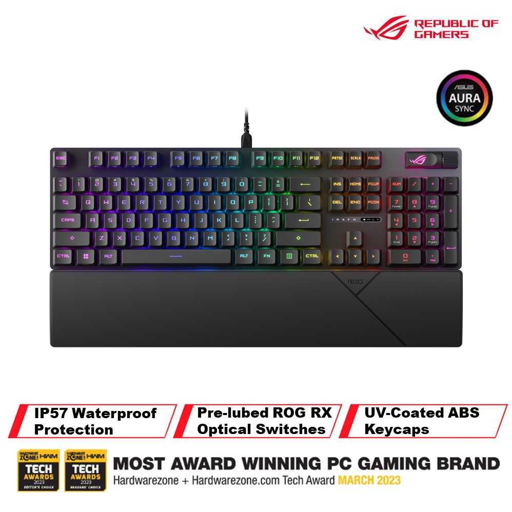 ROG XA12 Strix Scope II RX gaming keyboard with pre-lubed ROG RX ...