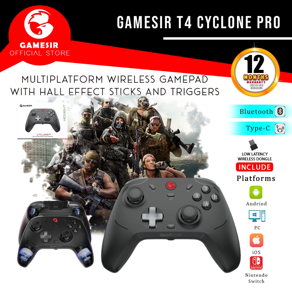 GameSir T4 Cyclone Pro Multiplatform Wireless Gamepad with Hall Effect ...