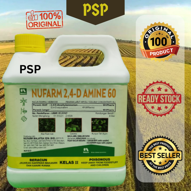 4L Nufarm Amine 60 /Racun Rumpai (Sama dgn Kenso Hextar Amine Rarity ...