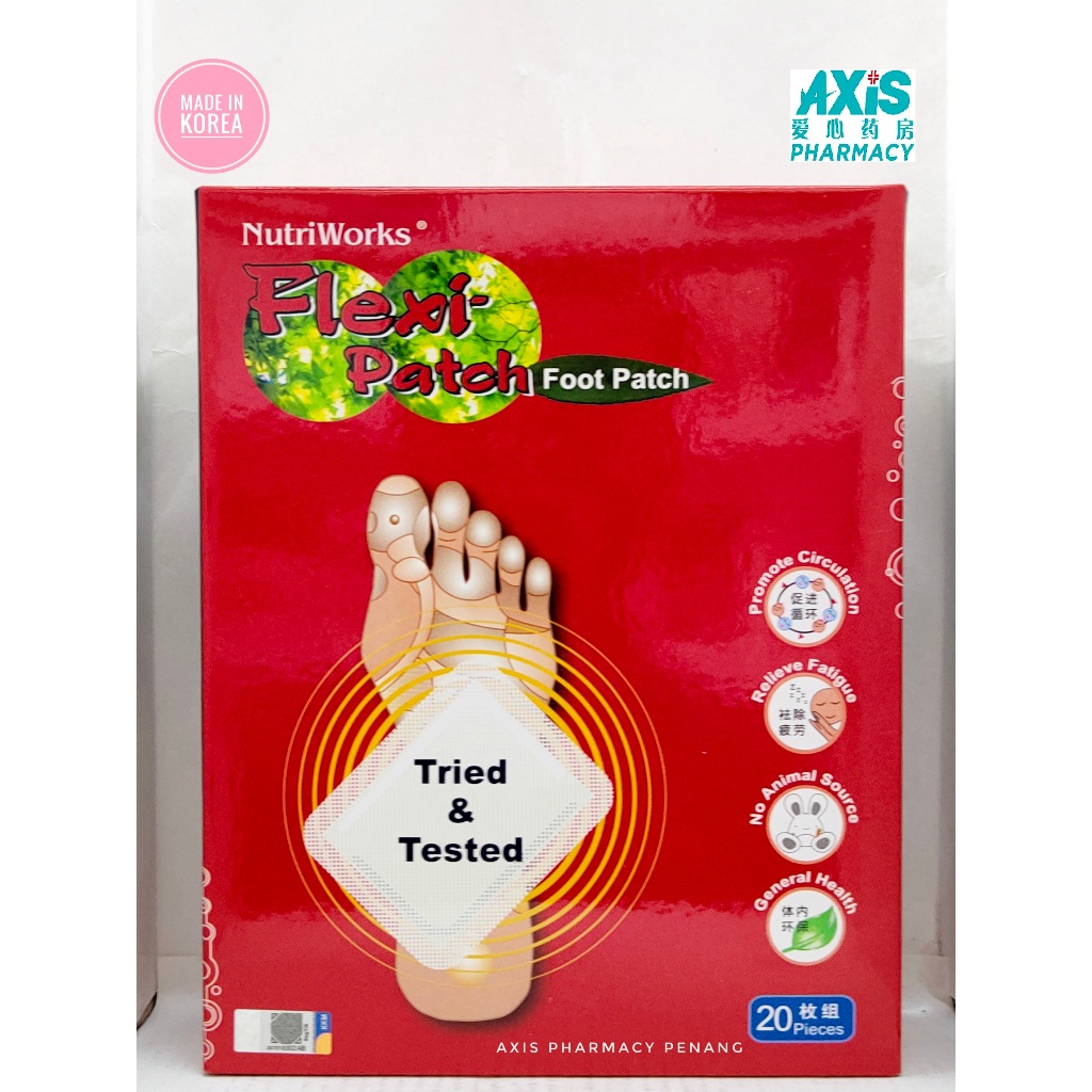 Nutriworks Flexi Patch Foot Patch Box of 20 pacthes body detox Exp: 03/ ...