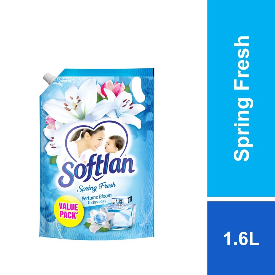 Softlan Spring Fresh (Blue) Fabric Softener Refill 1.6L | Shopee Malaysia