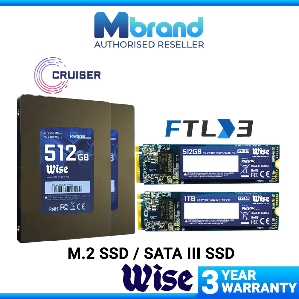 Wise 512GB / 1TB NV1 PCIe 3.0 NVMe SSD FTL3 M.2 2280 SSD | Cruiser SATA 3 2.5" Solid State Drive ...