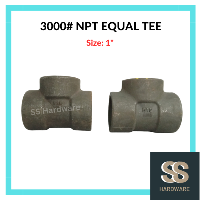 3000# NPT Threaded Equal Tee Forged Fittings Carbon Steel Pipe Fitting ASME B16.11 | Shopee Malaysia
