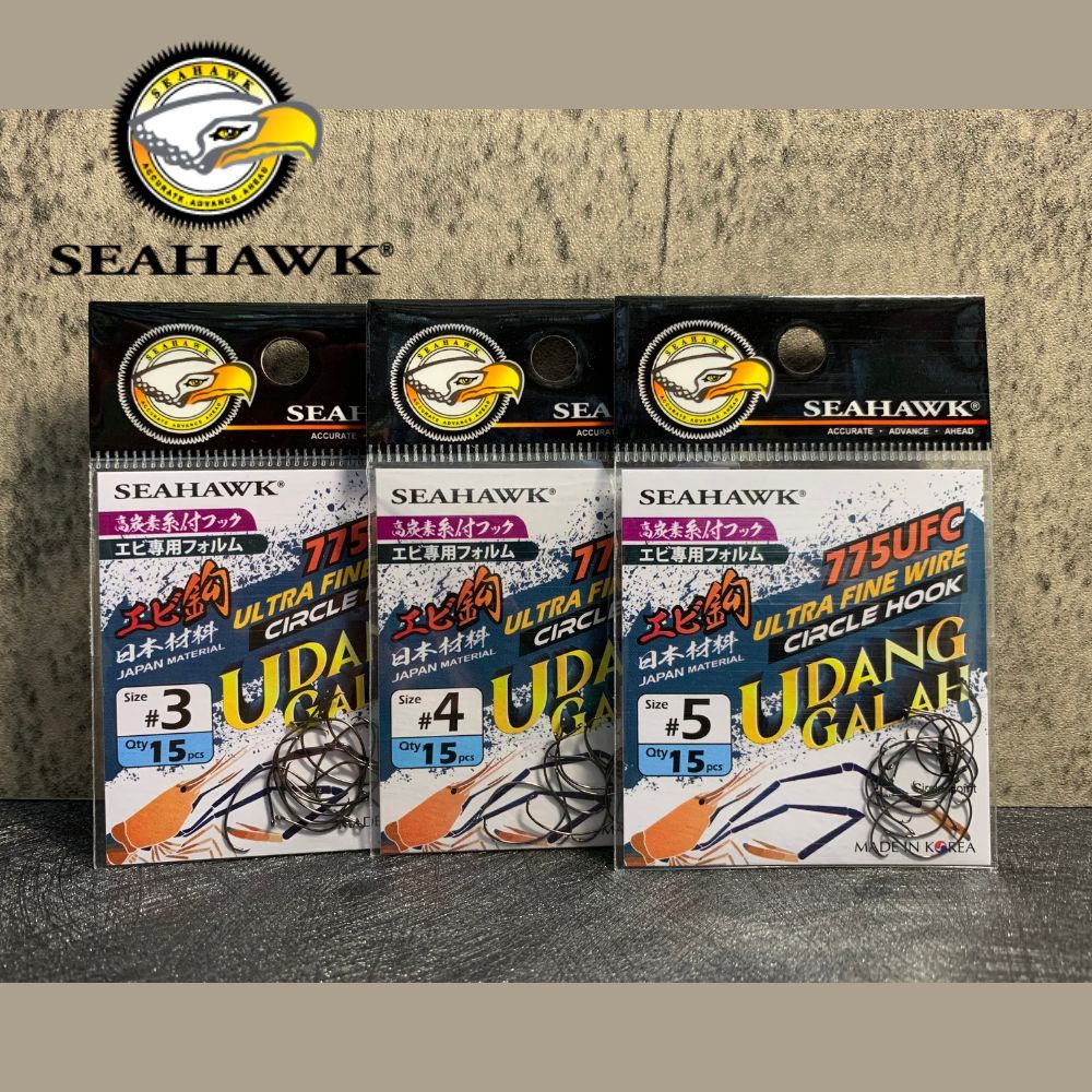 Seahawk Ultra Fine Wire Prawn Circle Hook Mata Kail Udang Galah ...