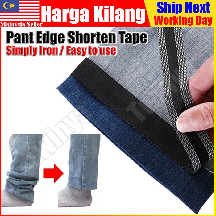 Pants Edge Shorten Tape Self-adhesive Paste Pant Mouth Cut Trousers Jeans Leg Hemming Sticker ...