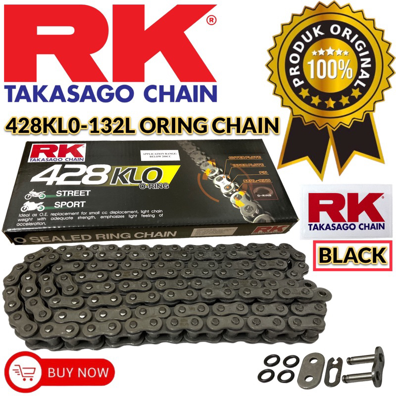 🔥100% ORIGINAL RK TAKASAGO O-RING CHAIN 428KLO/415KLO-122L/132L (GOLD ...