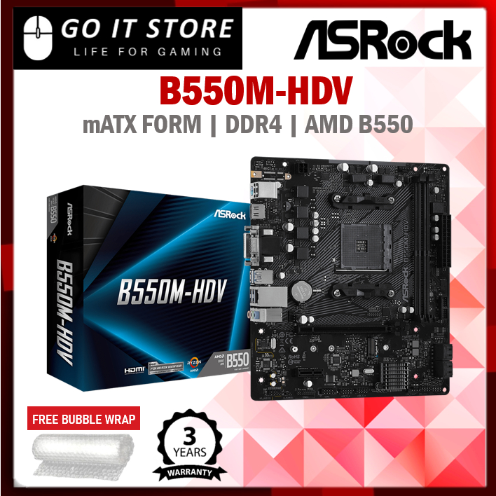 ASRock B550M-HDV AMD Ryzen AM4 Micro ATX DDR4 B550 Motherboard | Shopee ...