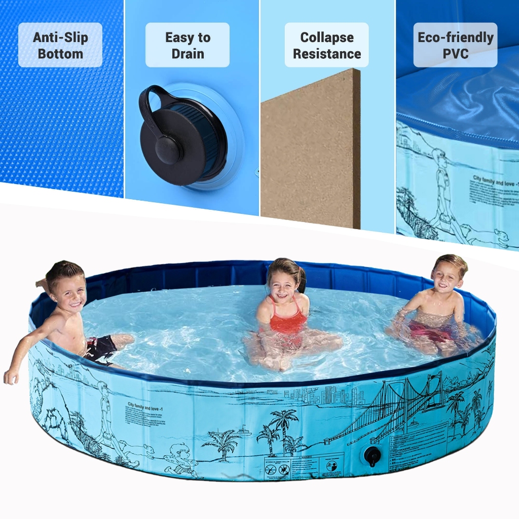JEASONG Multi Layer PVC Foldable Round Swimming Pool Ball Pit Kiddie ...