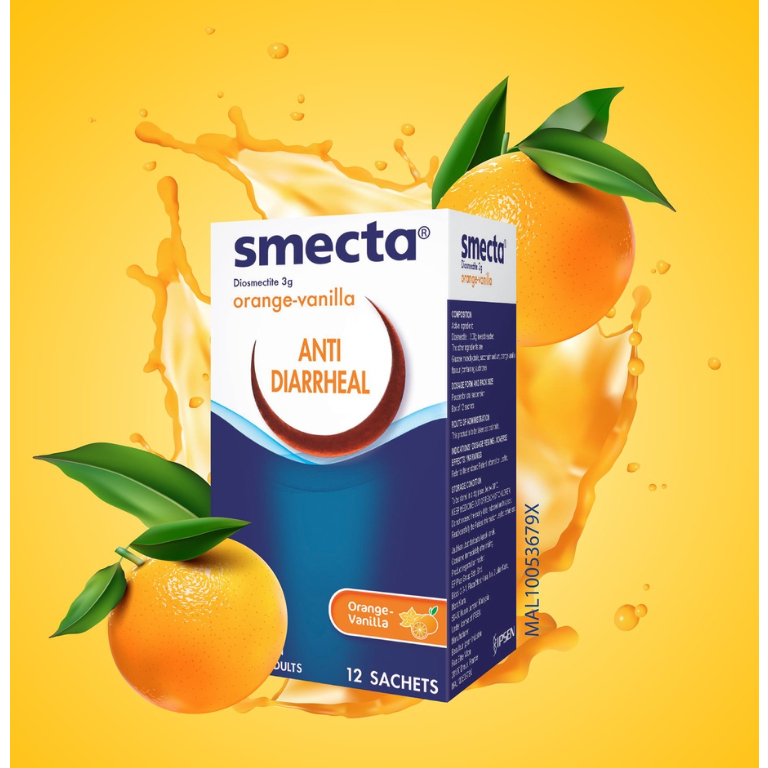 Smecta Anti Diarrheal 12's [ Orange Vanilla/Strawberry ] ORGINAL & LONG ...