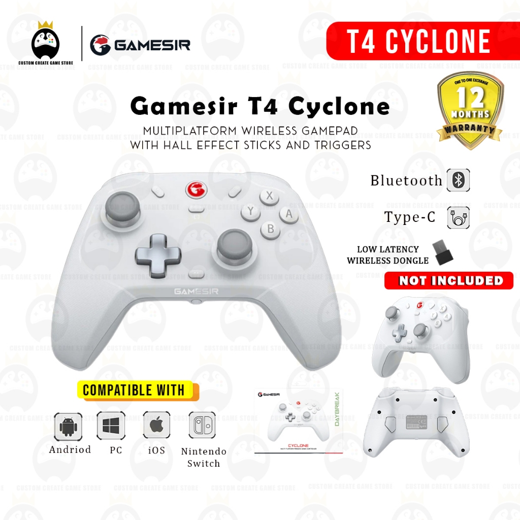 GameSir T4 Cyclone Multiplatform Wireless Gamepad with Hall Effect ...