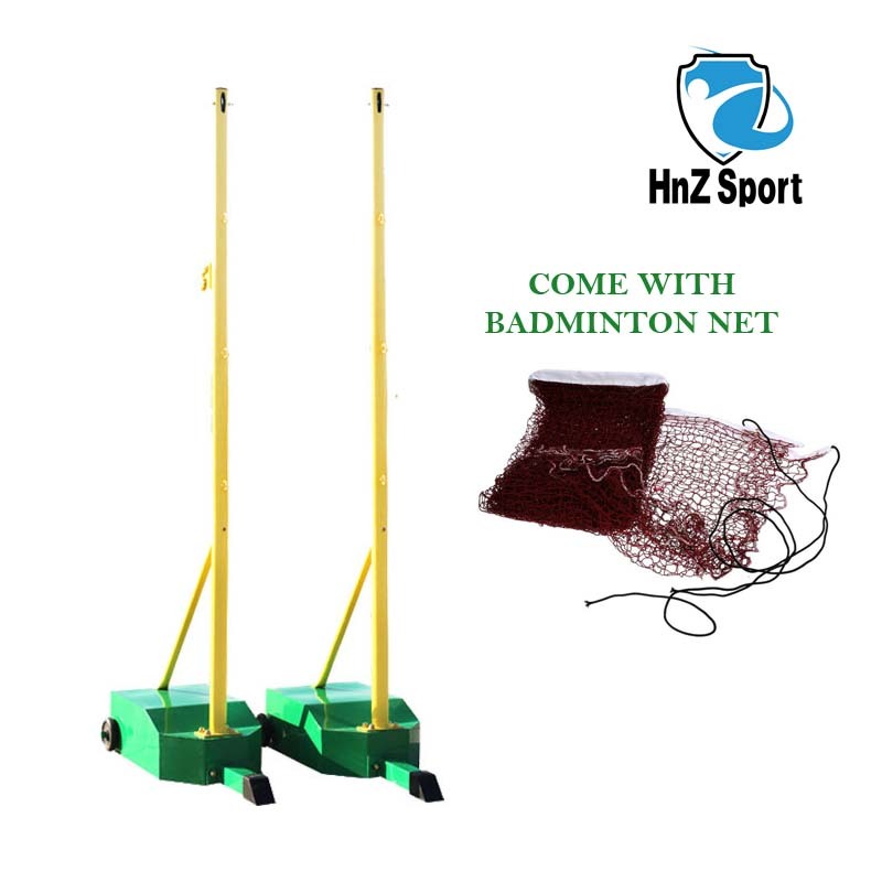 Professional portable moveable badminton court net full set with stand ...