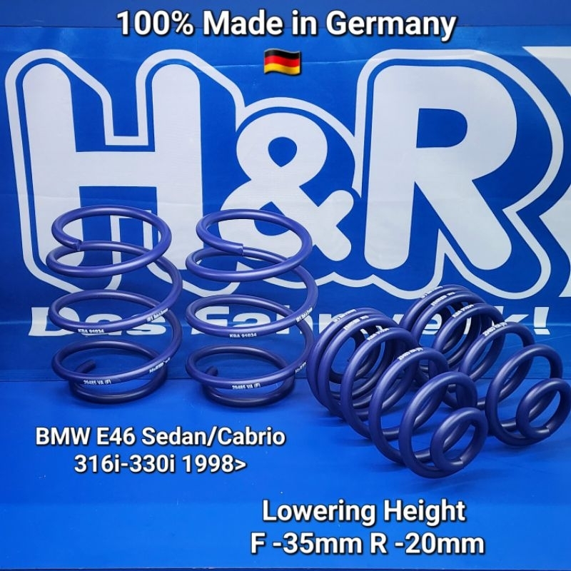 BMW E46 Sedan/Cabrio 316i-330i - H&R Sport Springs | Shopee Malaysia
