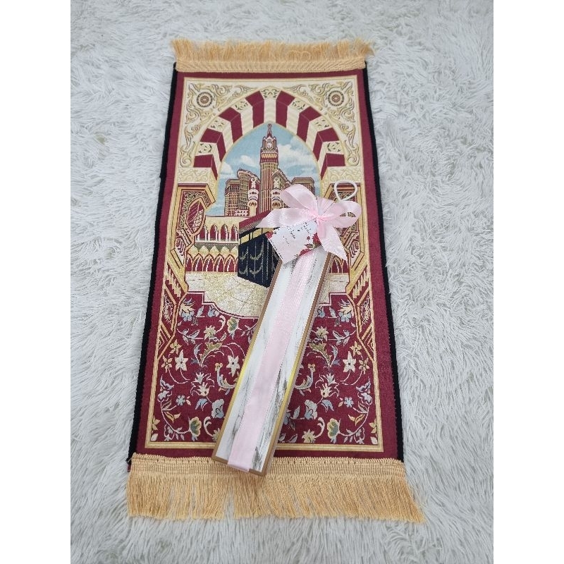 SEJADAH VELVET ANTI SLIP + BOX DOORGIFT /AKIKAH/ BERSARA/ PENGHARGAAN ...