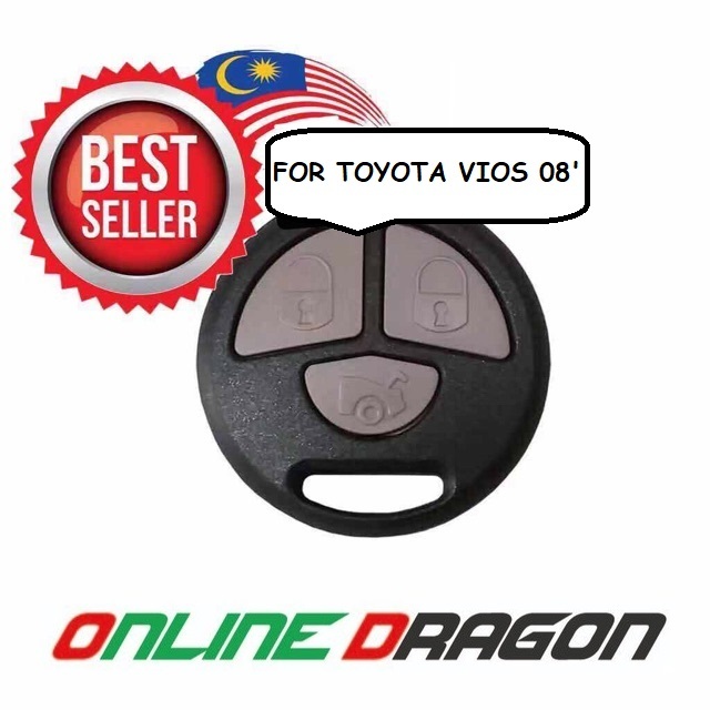 Toyota VIOS (3Button) ROUND Key Remote Switch Control Alarm Casing ...