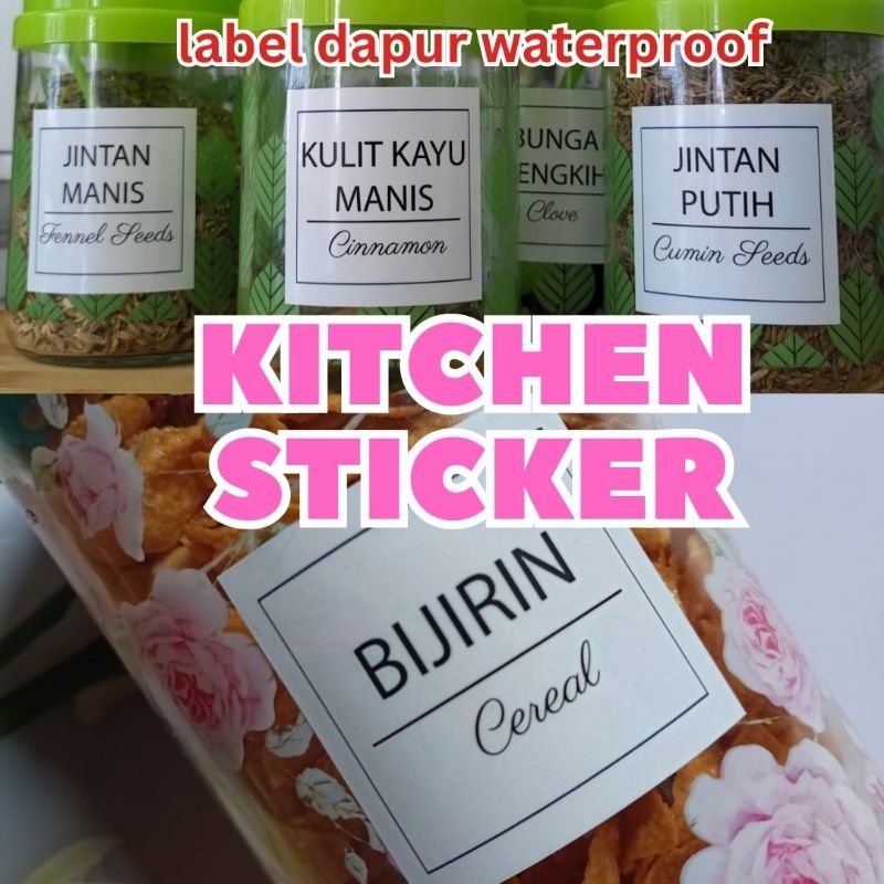 54 List Sticker Label Dapur Whitepp Size 5cm x 5cm Readymade Colour ...