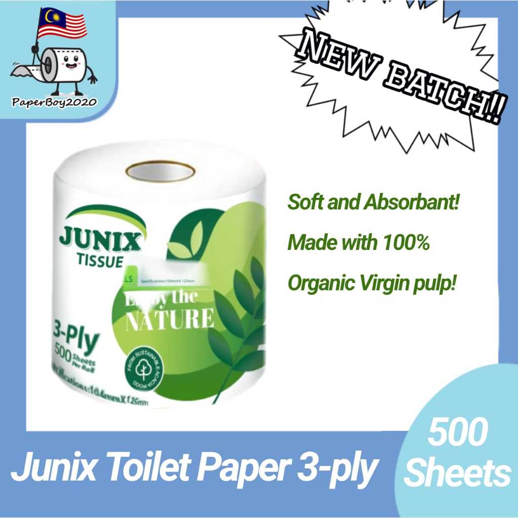 JUNIX NEW PACKAGING 3 PLY • SOFT AS COTTON WITH SOFT ABSORBANT • Toilet Paper | Shopee Malaysia