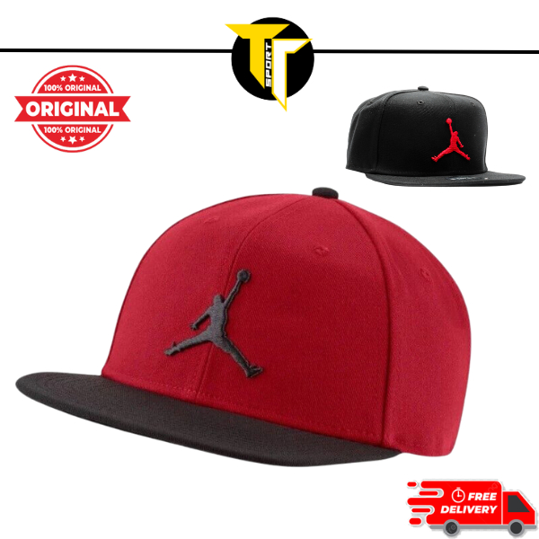 Jordan 100% Original Unisex Pro Jumpman Cap Black And Red / Topi Lelaki ...
