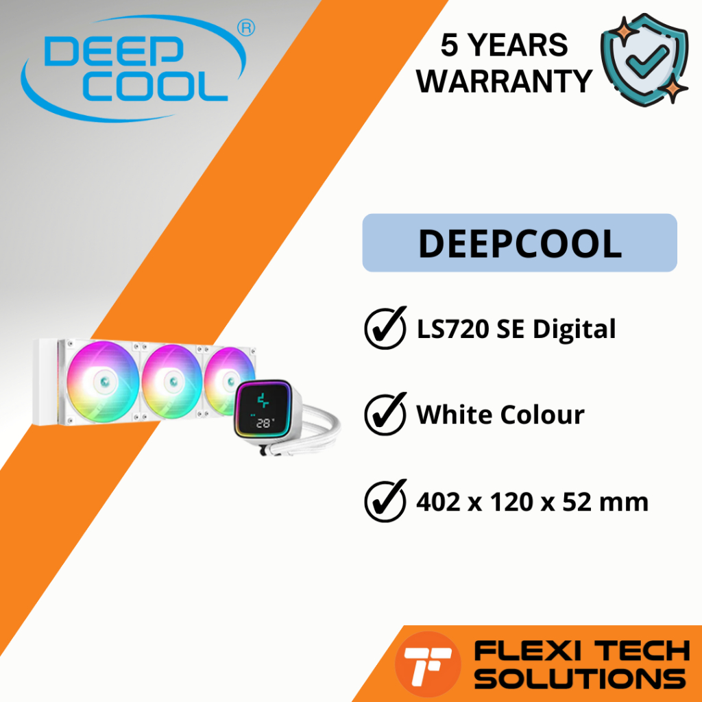 Flexi Tech DEEPCOOL LS720 SE DIGITAL AIO Water Cooling Black & White ...