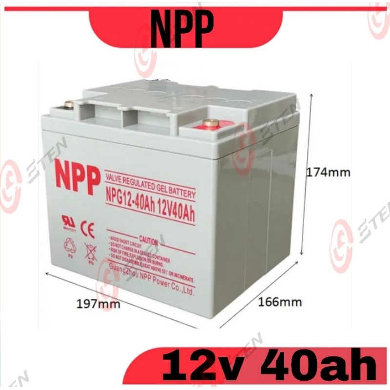 WSS NPP NPG 040 Solar Gel type DEEP CYCLE Battery NPG12-40AH 12V (Ready ...