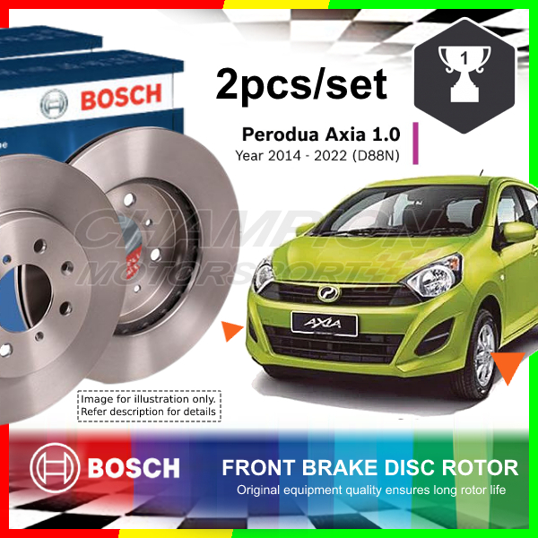 Bosch Front Brake Disc Rotor Perodua Axia 1.0 '14-ON D88N 2014 2015 ...