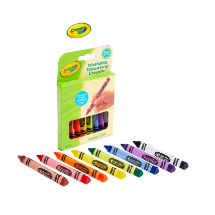 Crayola Washable Triangular Tripod Grip Crayons 8 Colors - Non Toxic ...