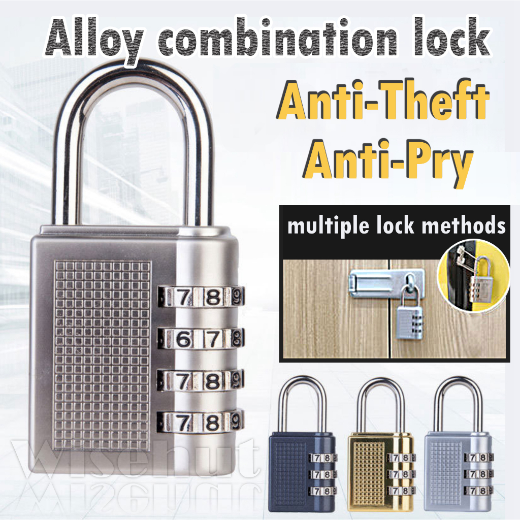 Combination Lock Password Lock 3 Digit 4 Digit Padlock for School Gym ...