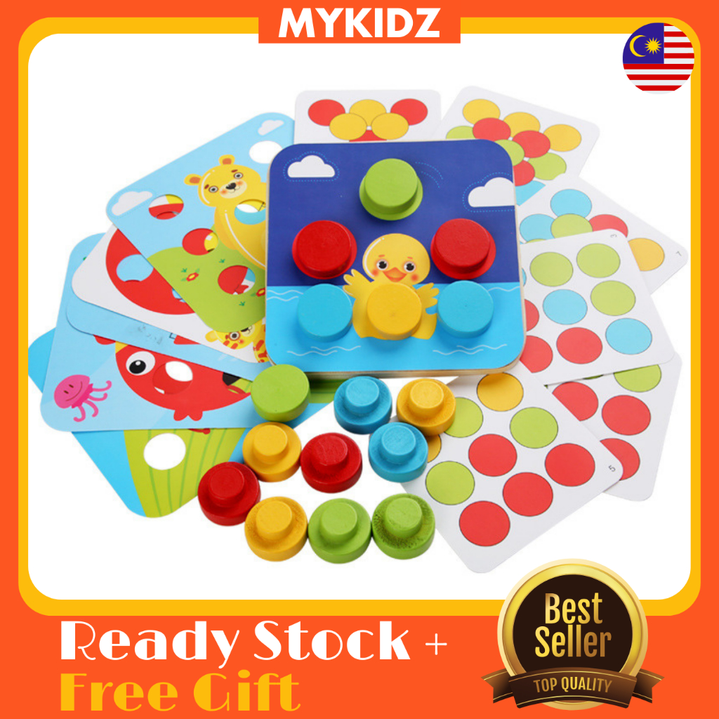 🔥Ready Stock🔥 Big Peg Mushroom Matching Game Cognitive Puzzle Children ...