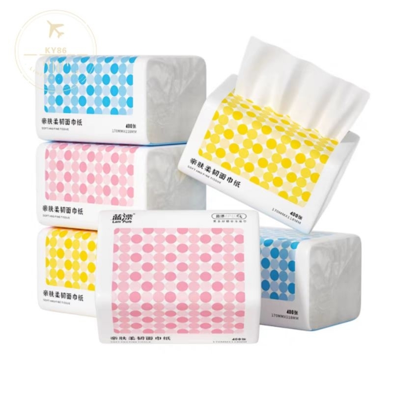 Lam Pure Soft And Fine Softpack Tissue 400’s x 4ply /蓝飘 抽面纸-4层x400张 ...