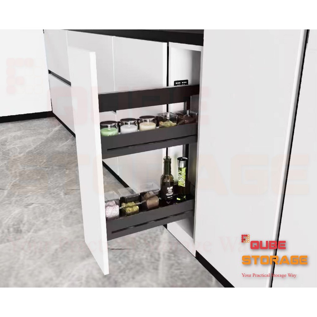 Aluminium Side Basket Multi Purpose Bottle Pull Out Soft Close Side ...