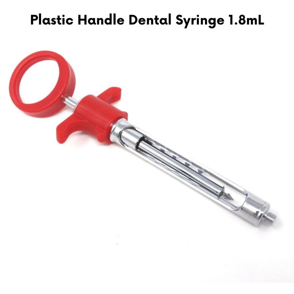 Dental Anesthetic Self Aspirating Syringe 1.8ml Red Plastic Handle High ...