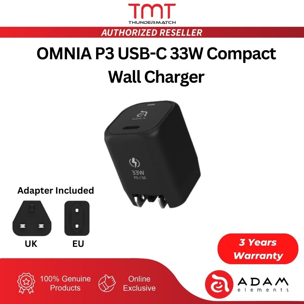 ADAM elements OMNIA P3 USB-C 33W Compact Wall Charger | Shopee Malaysia