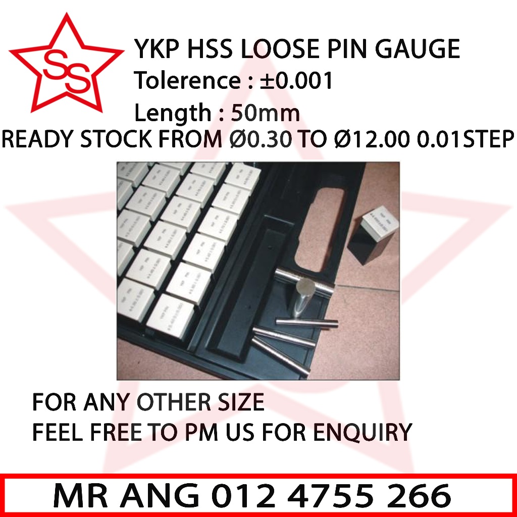 *READY STOCK 0.01 STEP* YKP HSS LOOSE PIN GAUGE SIZE Ø0.3 - Ø12.00 ...