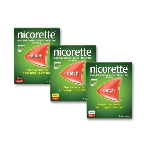 Nicorette Patch 7's Step 1 / 2 / 3 ( 25mg / 15mg / 10mg ) for smoking ...