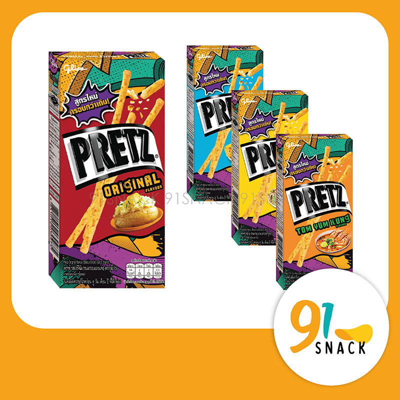 Thailand GLICO Pretz Crispy Biscuit Stick 泰国零食 Biskut Original/Larb/Corn/TomYumKung(23g ...