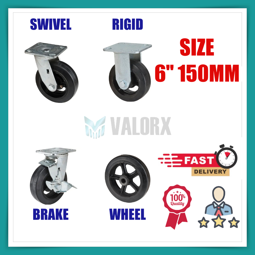 VALORX : HEAVY DUTY MOLD ON RUBBER WHEEL / KASTOR RODA GETAH TAHAN ...