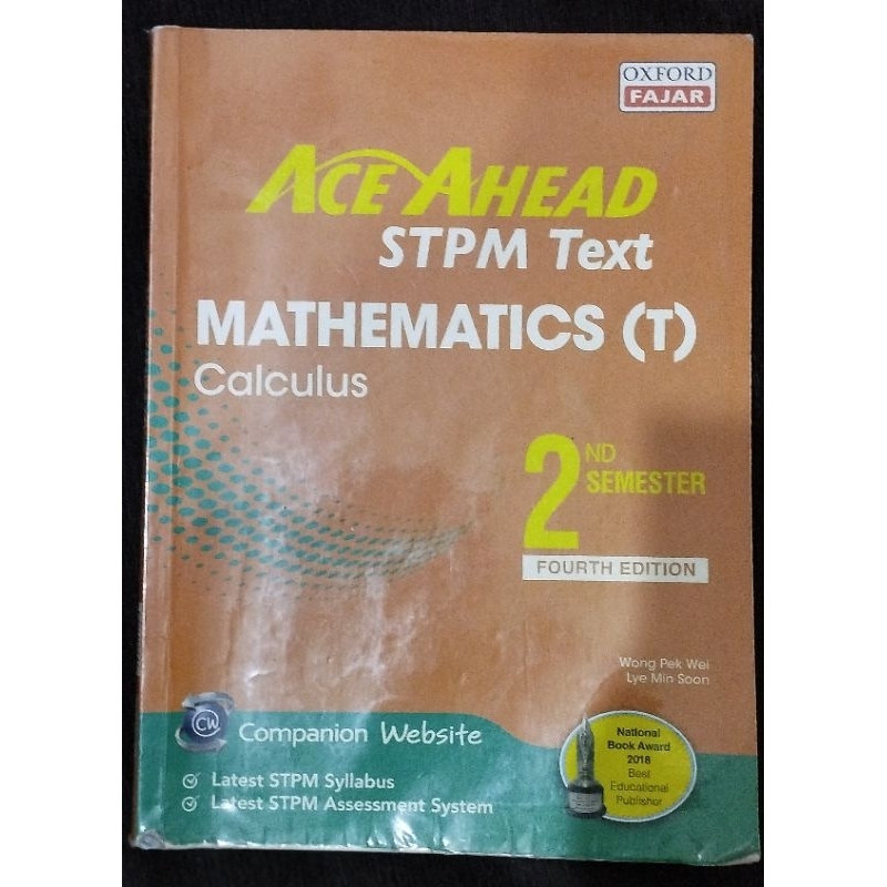 Ace Ahead Stpm Sem 2 Text Mathematics(T) | Shopee Malaysia