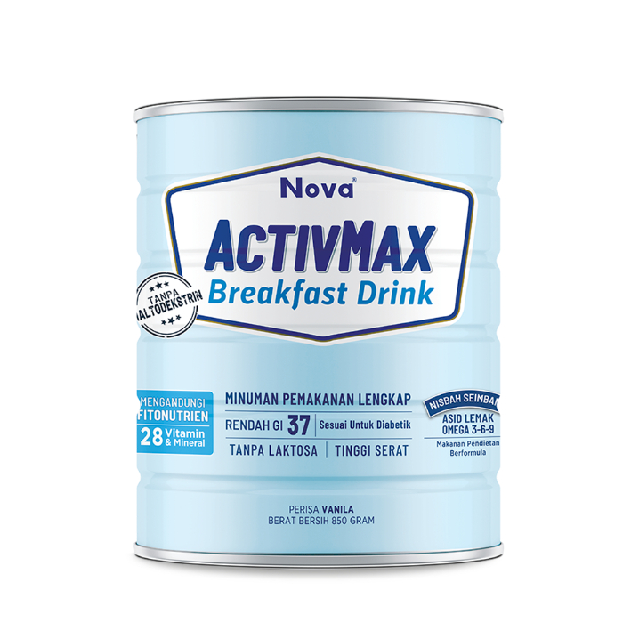 NOVA ACTIVMAX BREAKFAST DRINK 850G | Shopee Malaysia