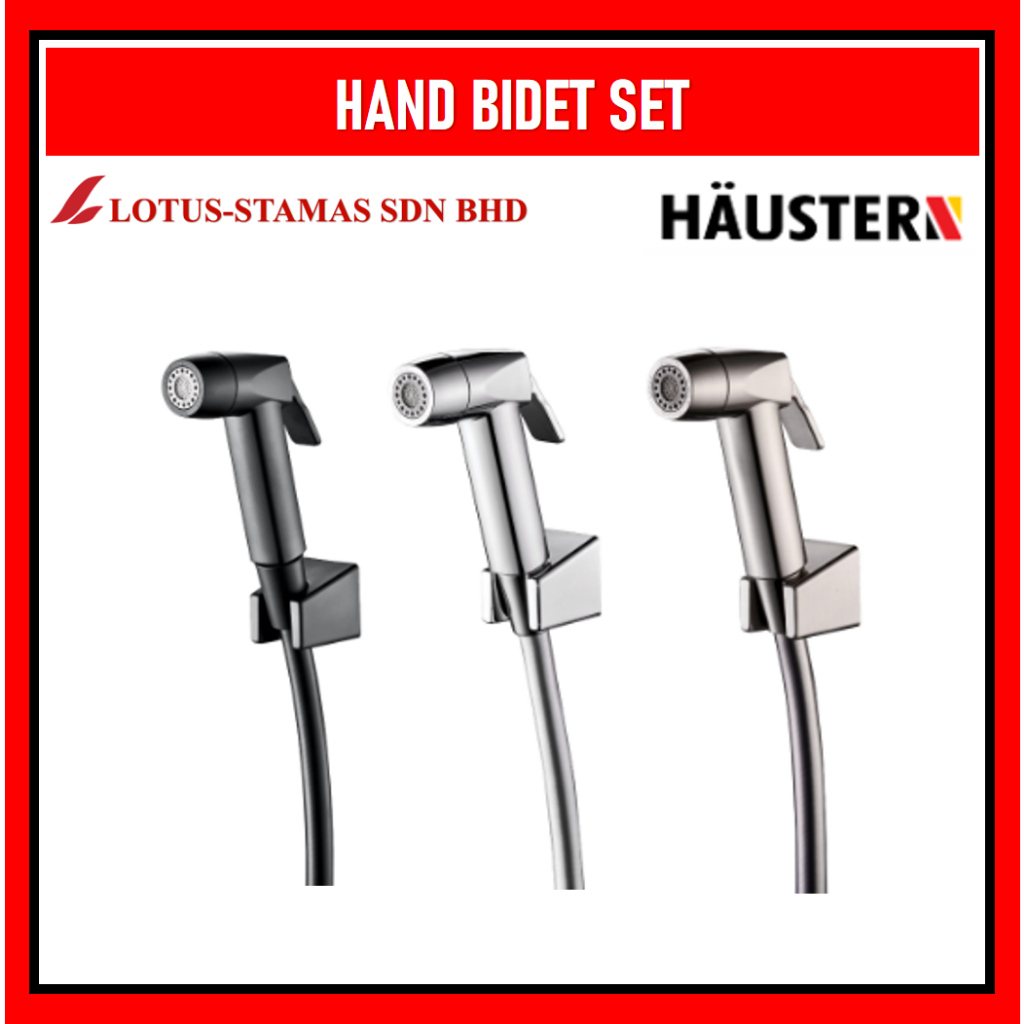 Haustern Black / Matt Satin / Polish Chrome Hand BIdet Set with 1.2m ...